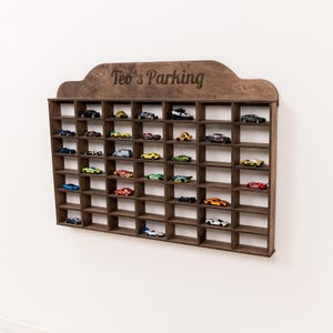 Wall Toy Cars Shelf, Wooden Car Display Case, Kids Room Storage ...