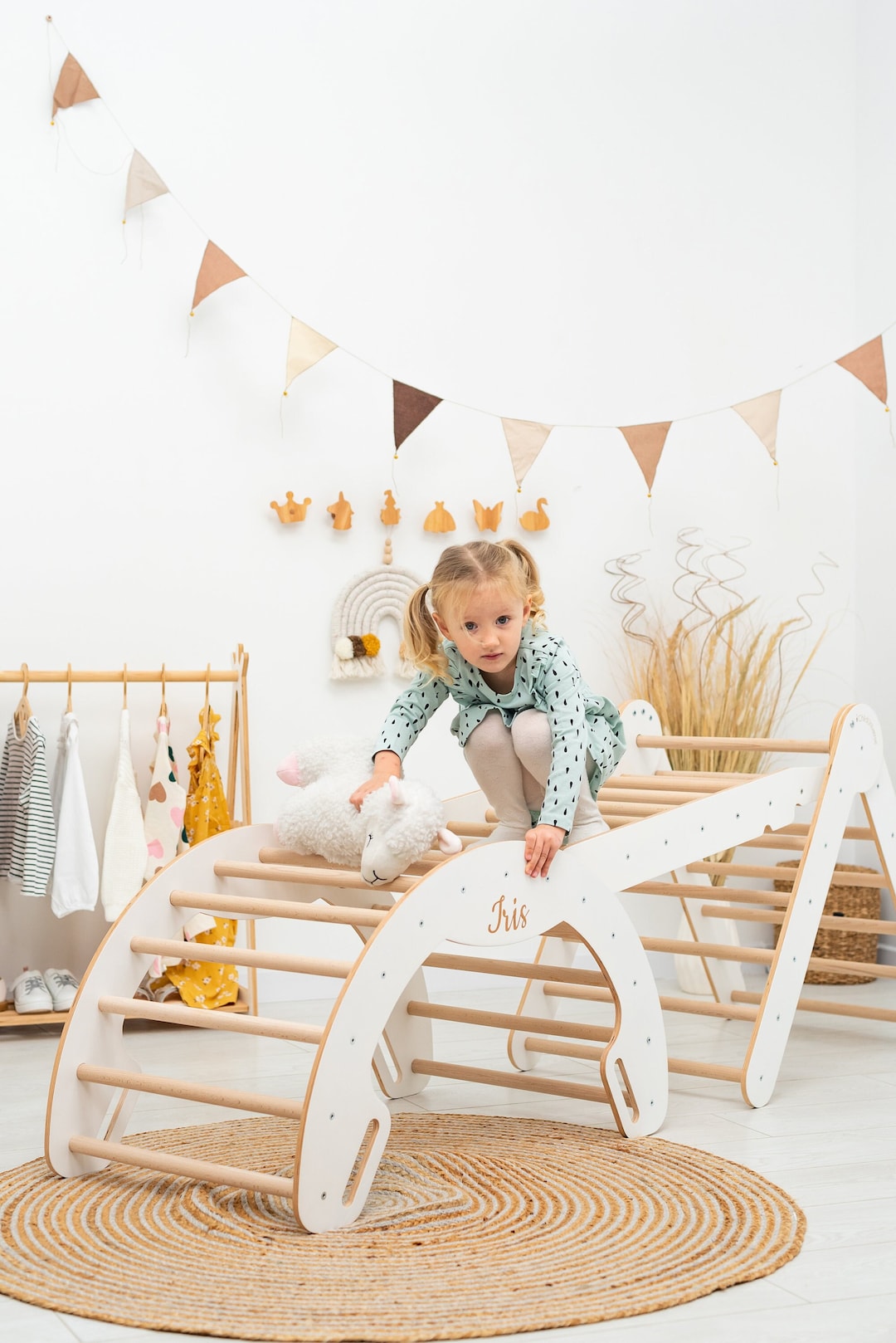Indoor Climbing Furniture, Arch Rocker, Wooden Baby Gym, Playroom ...