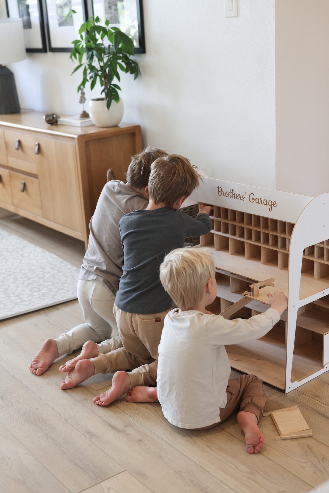 Baby Boys Car Garage, Toy Garage Car Ramp, Montessori Toy Car Storage ...