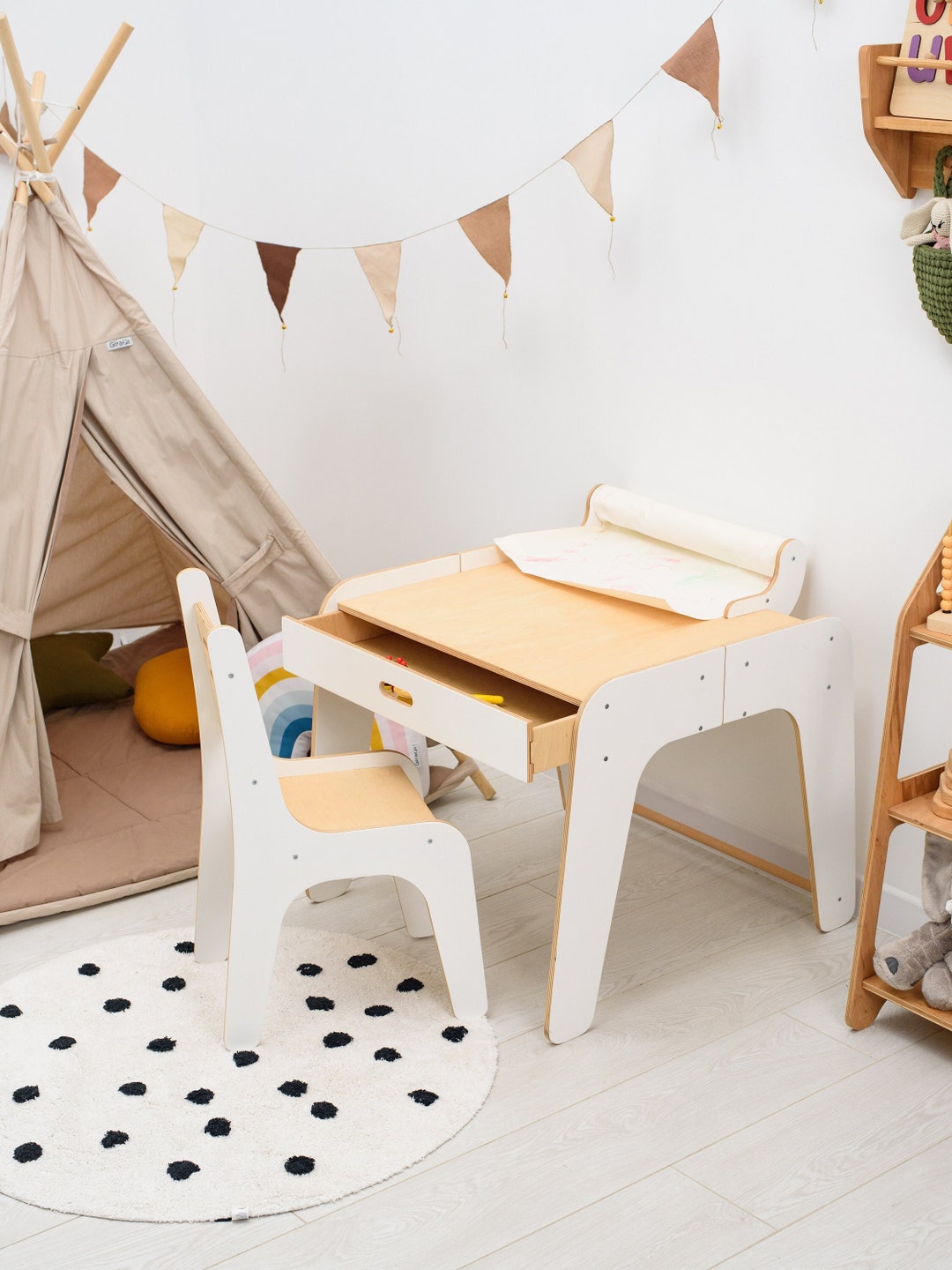 Kids Table, Birthday Baby Gift, Wood Table, Baby Table and Chair, Desk ...