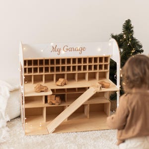 Boy Birthday Gift, Wooden Toy Parking Garage With Elevator, Toy Car ...