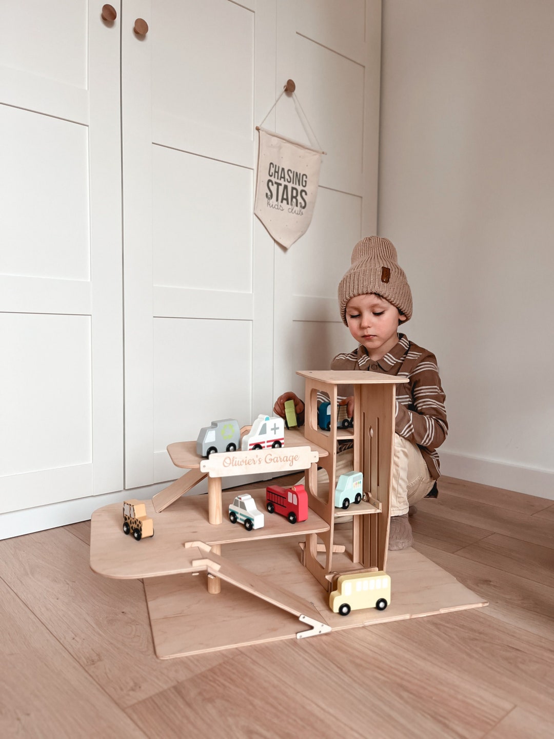 Wooden Garage Toy, Baby Boy Cars Garage, Gift for Kid, Toy Personalized ...