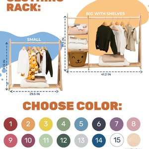 Baby Clothing Rack With Shelves Toddler Nursery Furniture - Etsy