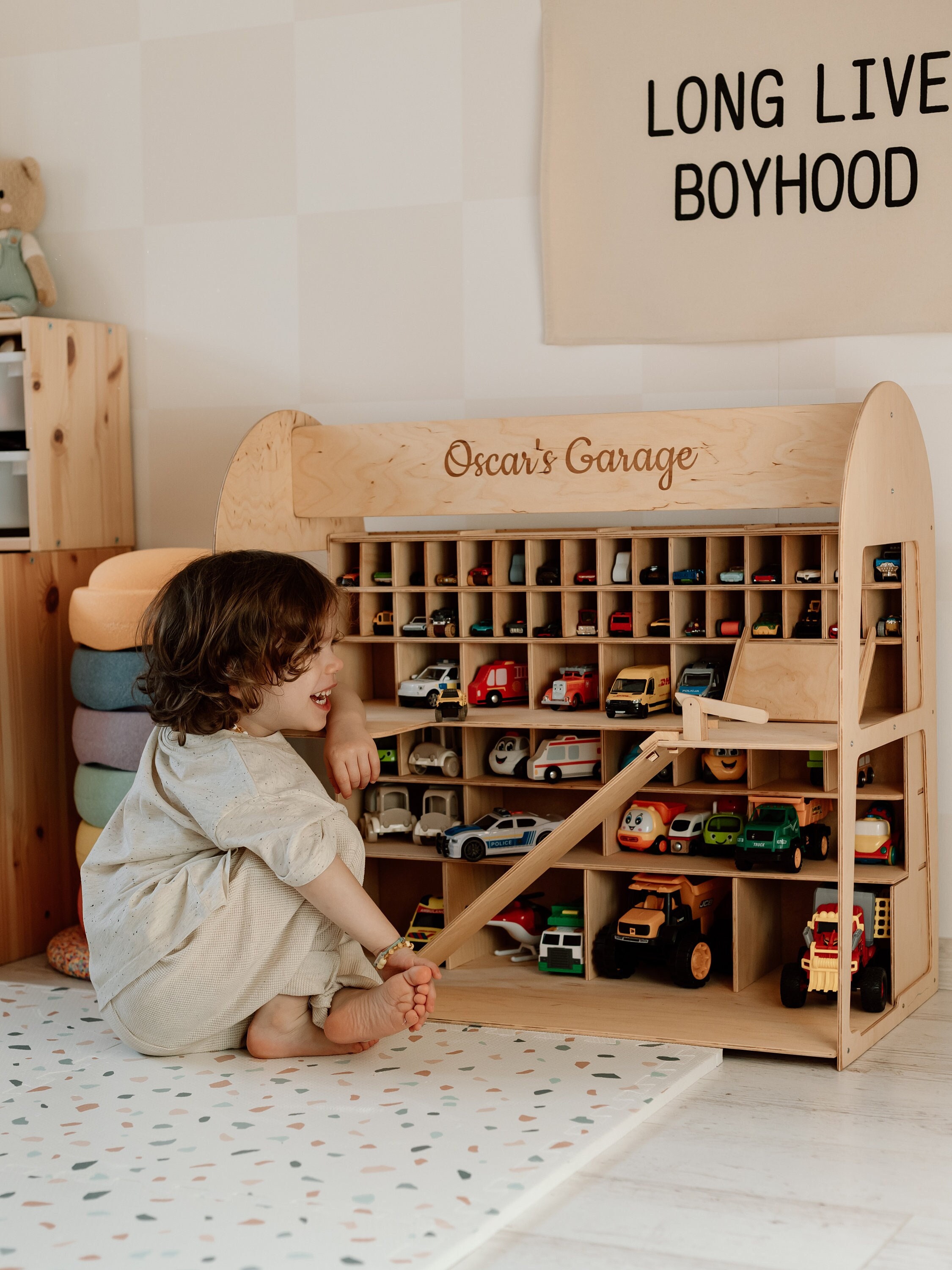 Garage storage for toys store