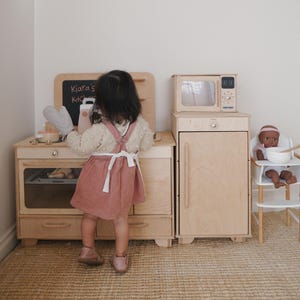 Wooden Kitchen for Kids, Birthday Gift for Girl, Wooden Baby Kitchen ...