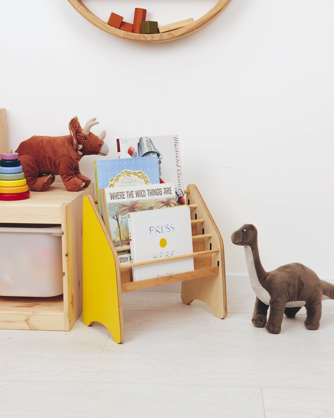 Wooden Bookcase for Kids Montessori Shelf for Books Wooden - Etsy
