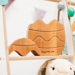 Easter Egg Stacker Wooden Baby Toy, Montessori Motor Skill Toys ...