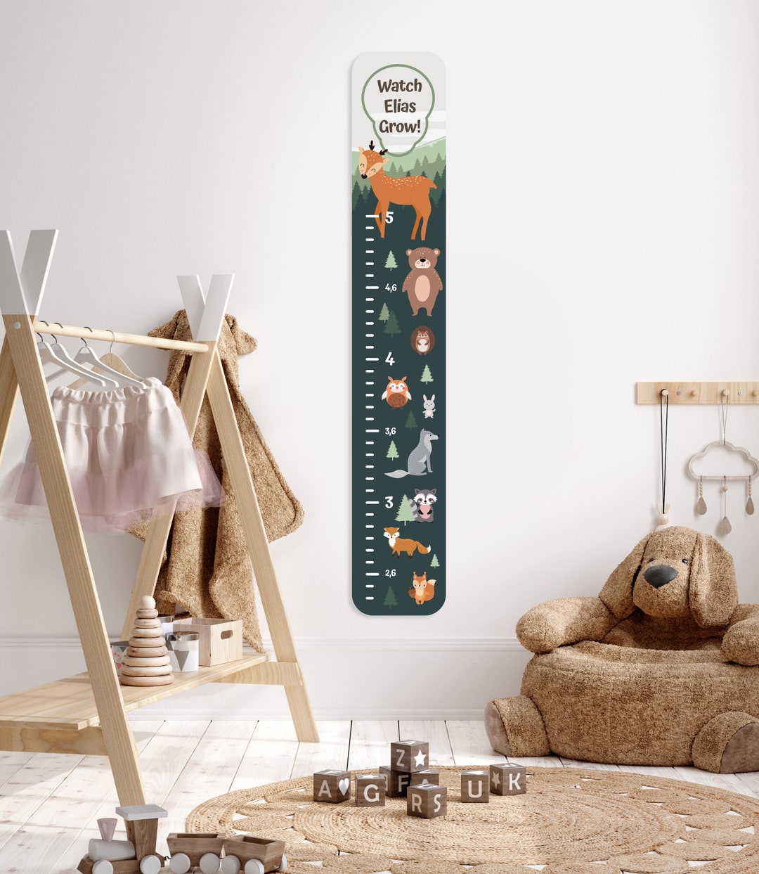 Growth Chart, Children Height Growth Chart, Children Bedroom Decor ...