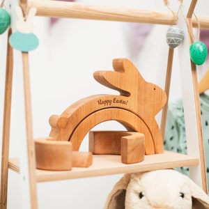 Easter Egg Stacker Wooden Baby Toy, Montessori Motor Skill Toys ...