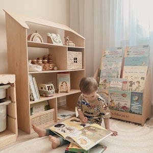 Large Wooden Bookcase, Large Baby Shelf, Personalized Shelf, Wooden ...