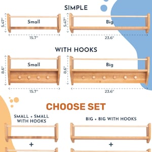 Nursery Wall Hook Rack, Hanging Bookshelf, Nursery Decor, Playroom ...