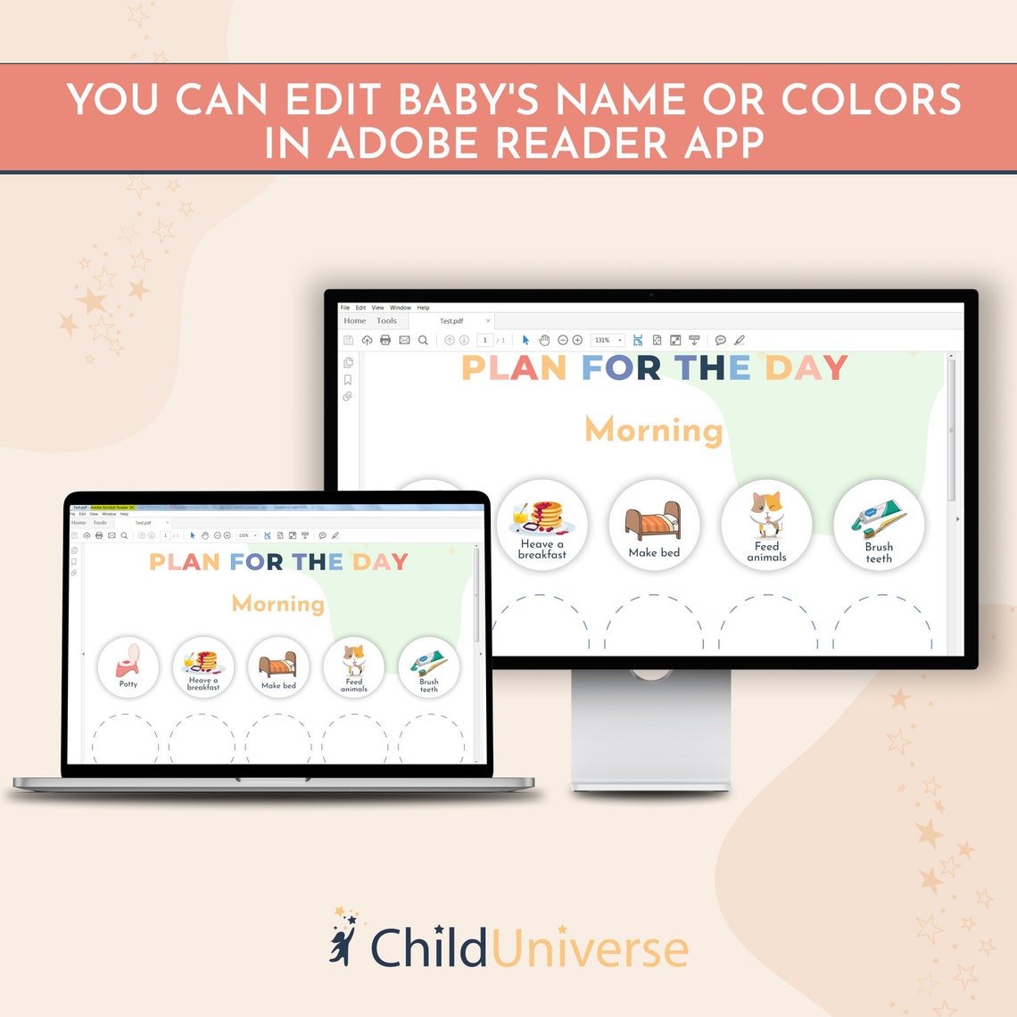 Digital Chore Chart for Kids Printable PDF Daily Checklist - Etsy