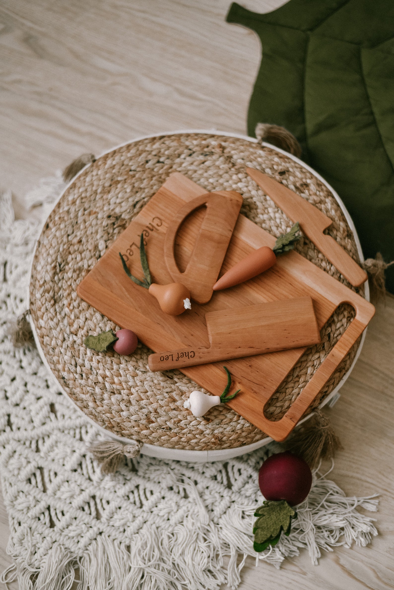 Montessori Kitchen Utensils for Kids, Wood Knife and Cutting Board ...