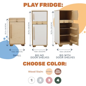 Pretend Play Refrigerator for Kids, Wooden Toy Fridge for Toddler ...