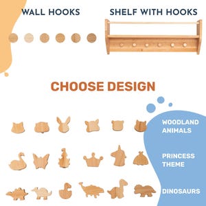 Nursery Wall Hook Rack, Hanging Bookshelf, Nursery Decor, Playroom ...