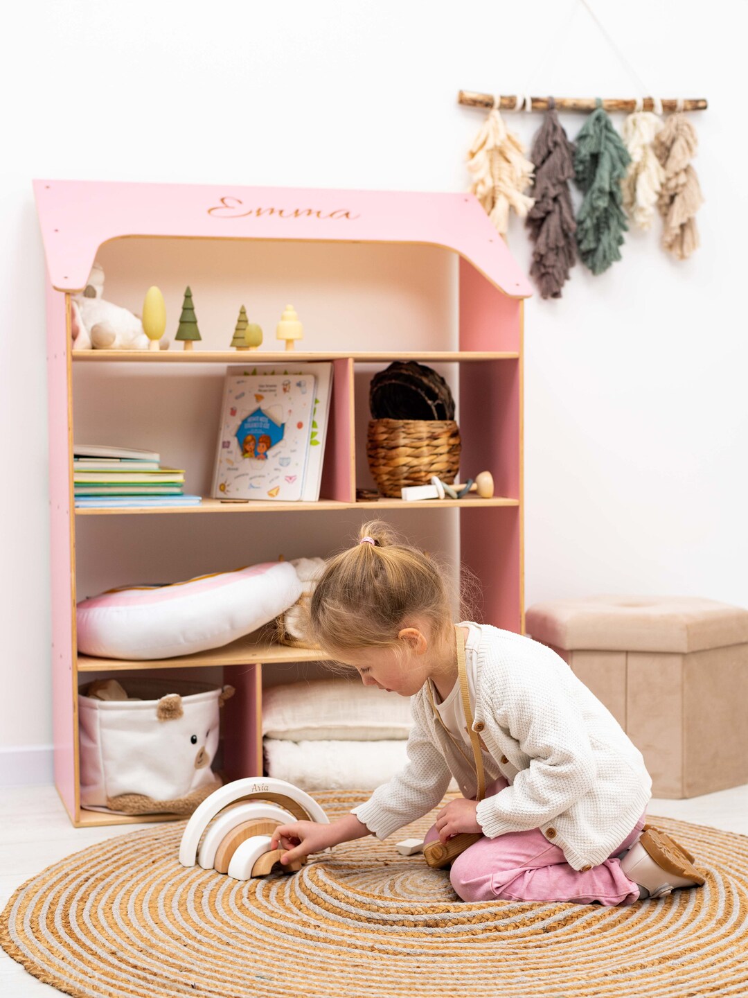 Personalized Book Shelf, Large Wooden Bookcase, Baby Shelf ...