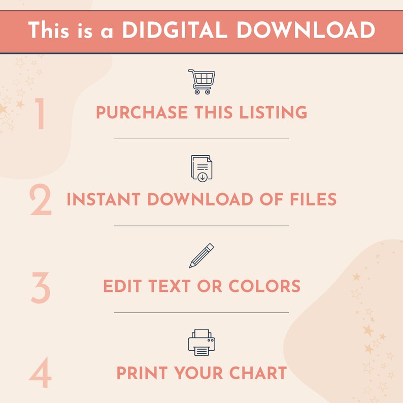 Digital Chore Chart for Kids Printable PDF Daily Checklist - Etsy