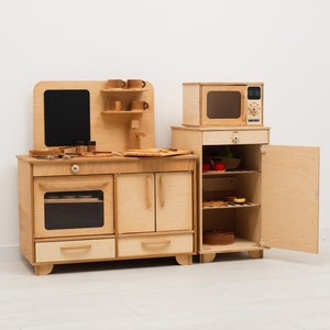 Pretend Play Kitchen, Wooden Kitchen for Kids, Birthday Gift for Girl ...