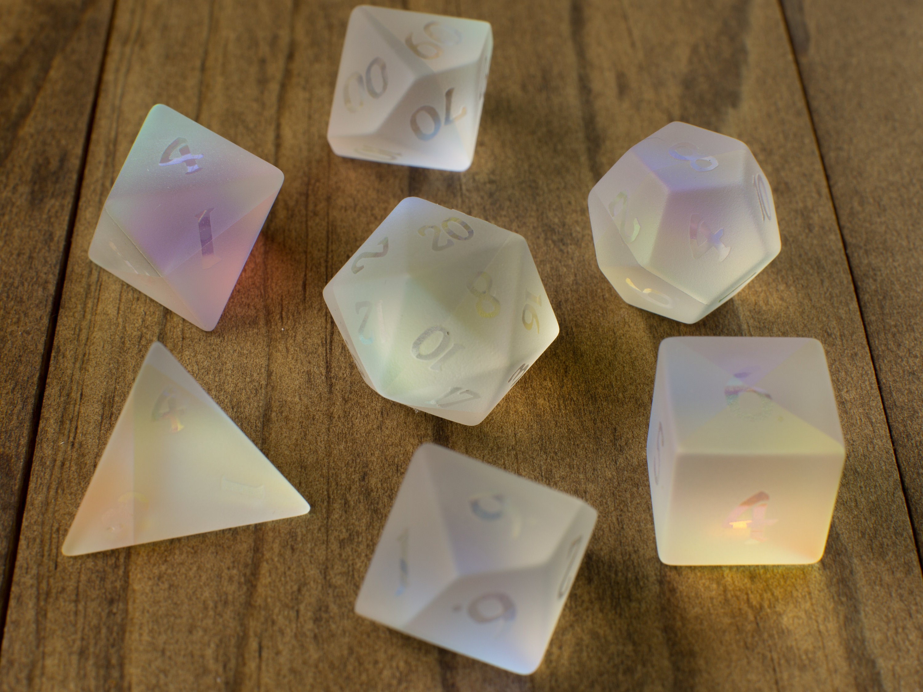 Frosted Prismatic Glass Dice Dice Set of 7 for Dnd Dice - Etsy