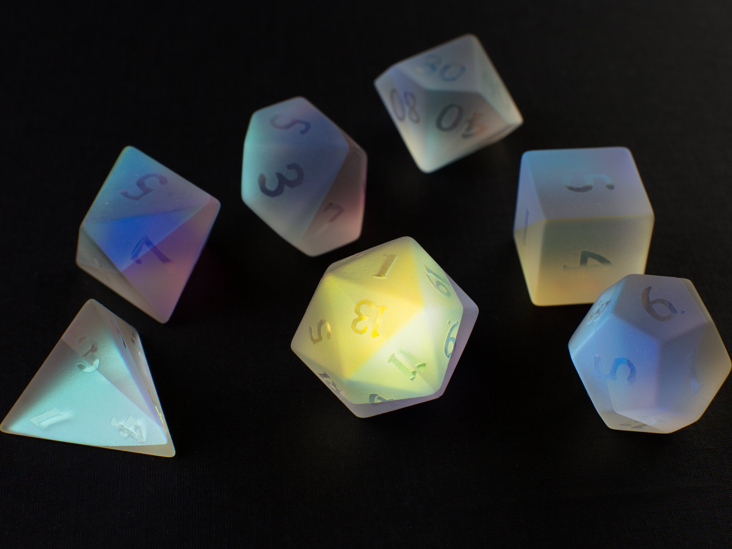 Frosted Prismatic Glass Dice Dice Set of 7 for Dnd Dice - Etsy