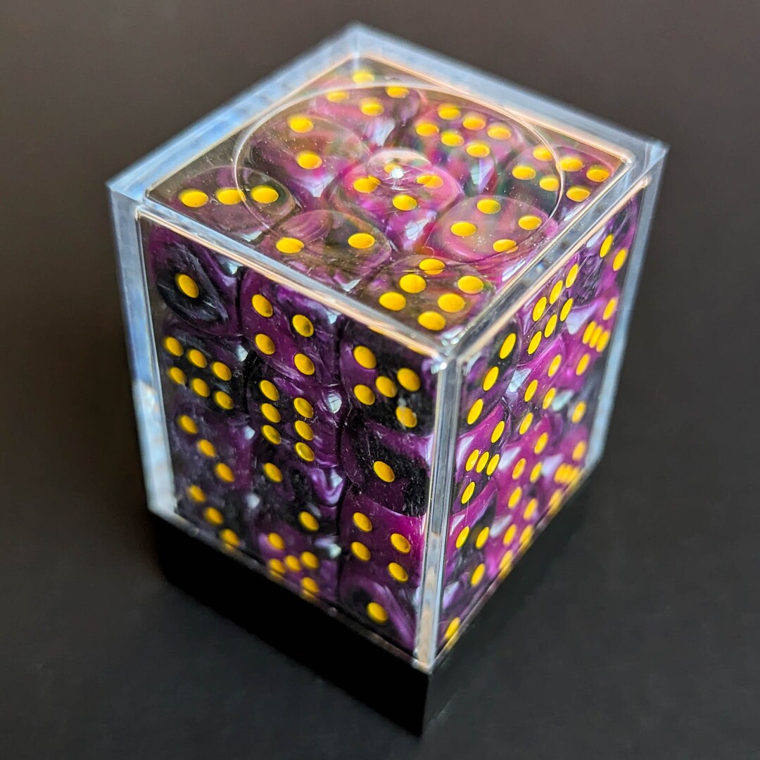 Purple Resin Dice Set: 36 Pipped D6 Dice for Dungeons and Dragons - Etsy
