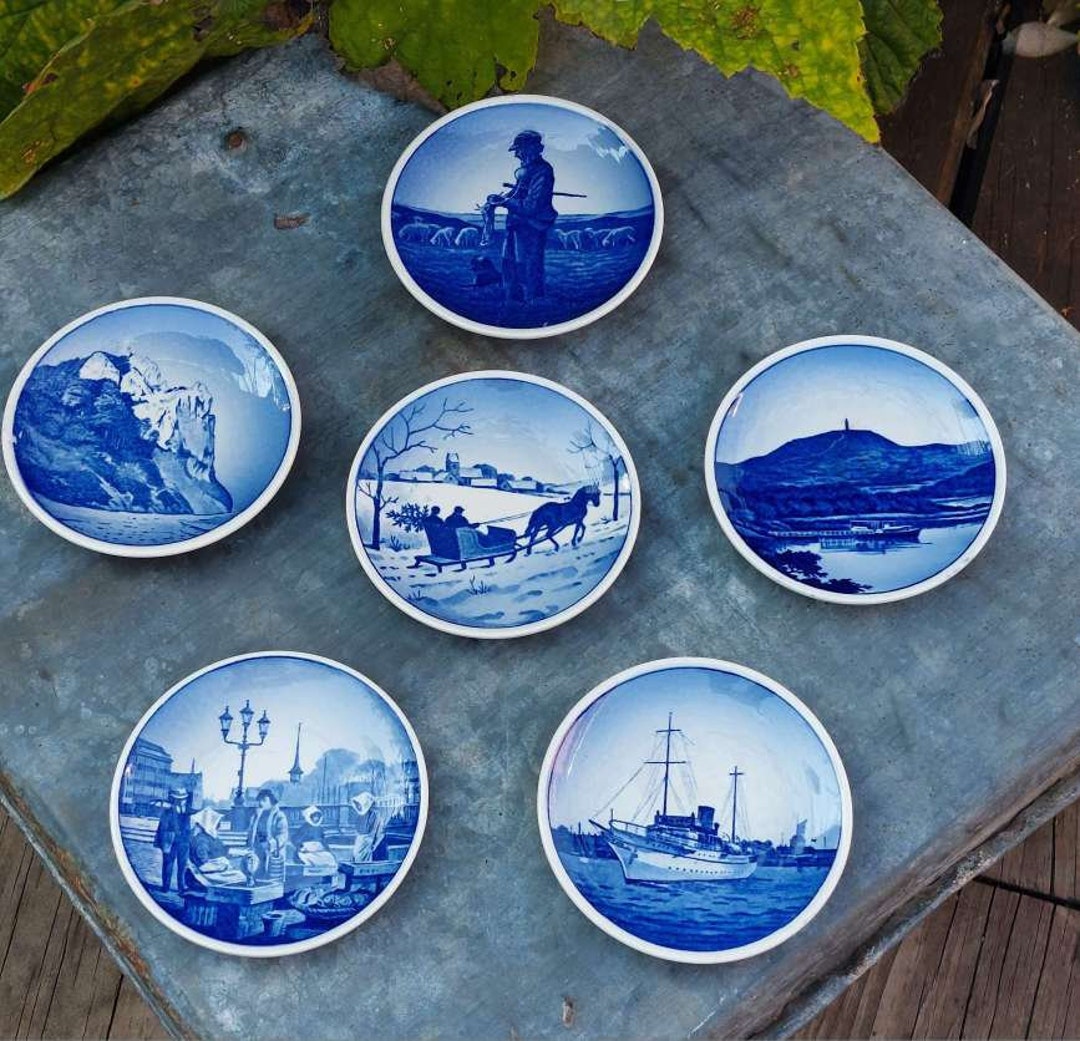 Denmark Miniature Plates - Set of 6 Different Designs. - Etsy