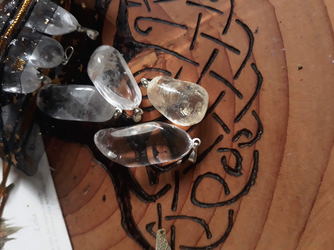 Rock Crystal Pendant Tumbled Stone Pendant Healing Crystals - Etsy
