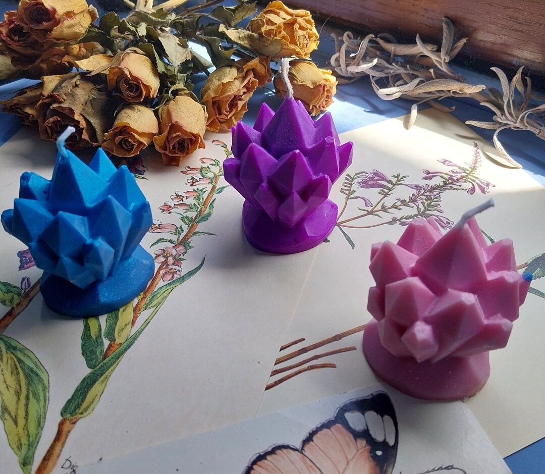 Crystal-shaped Vegetable Candle - Rapeseed Wax - Etsy