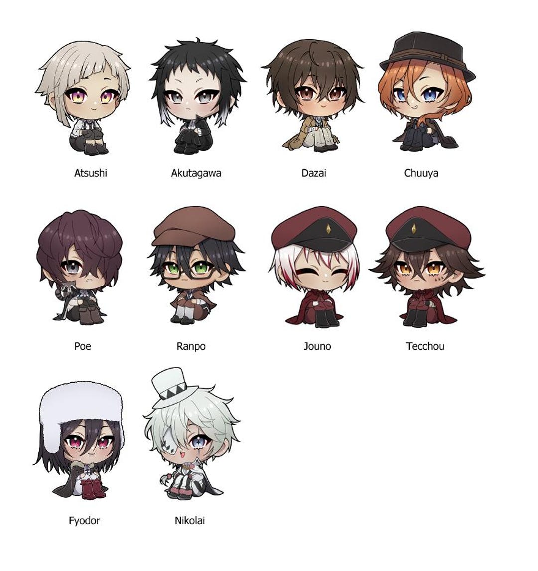Chibi Bungou Stray Dogs Stickers - Etsy