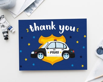 Police Thank You Card Ready to Print Officer Car Birthday - Etsy