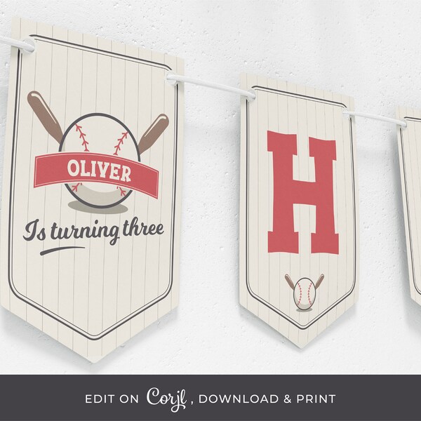 Baseball Banner Editable Template - Etsy