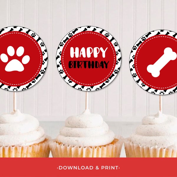 Dalmatian Cupcake Toppers - Etsy