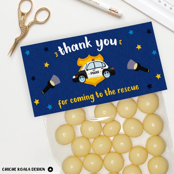 Police Treat Bag Topper Ready to Print Birthday Party Officer - Etsy