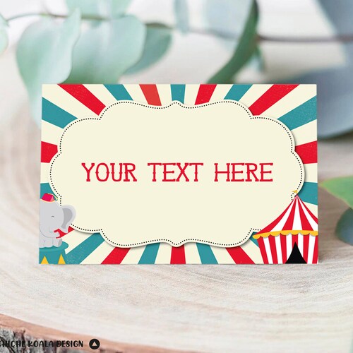 Circus Food Labels Template Printable Carnival Decorations - Etsy