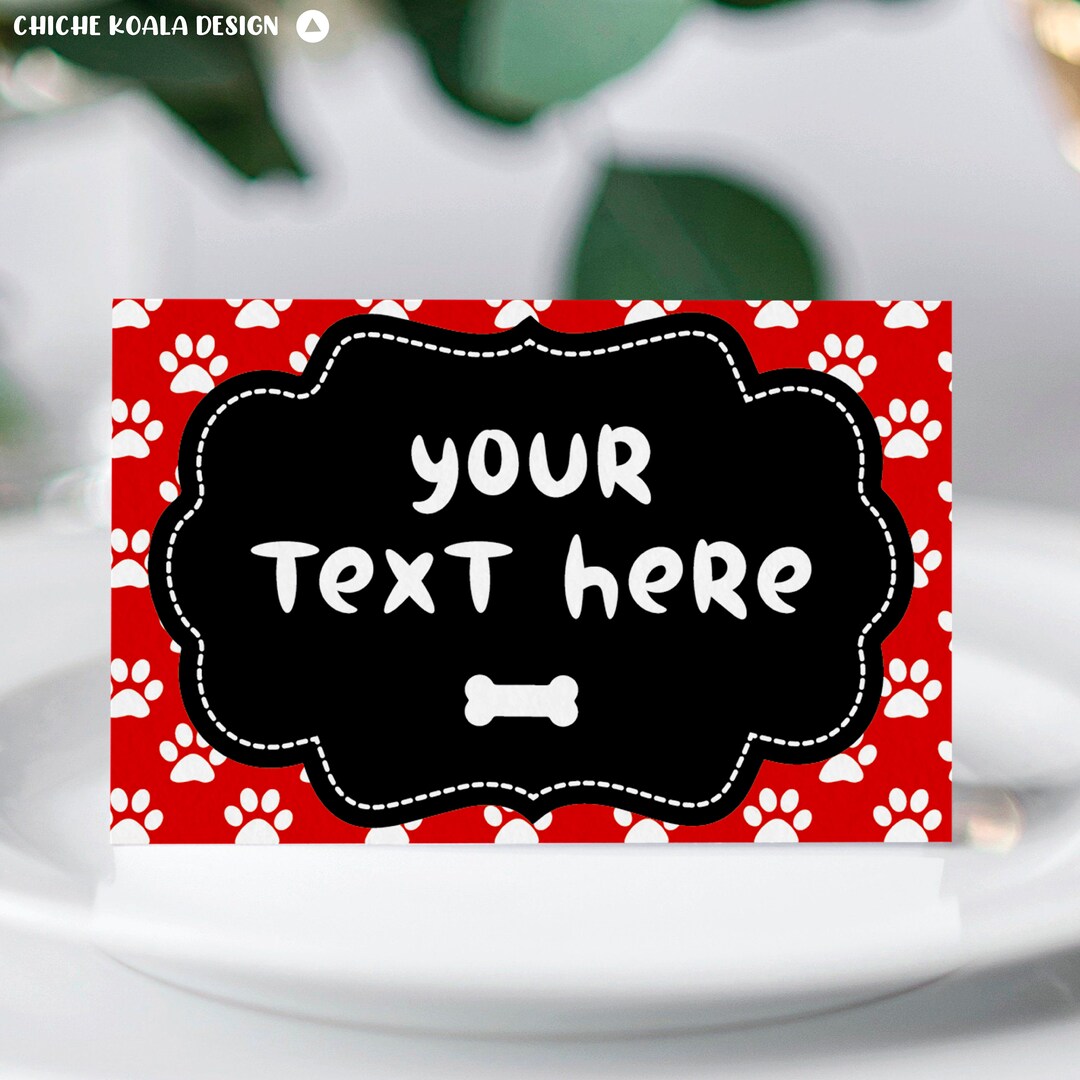 Dalmatian Red Editable Food Label Birthday Party Tent Card - Etsy