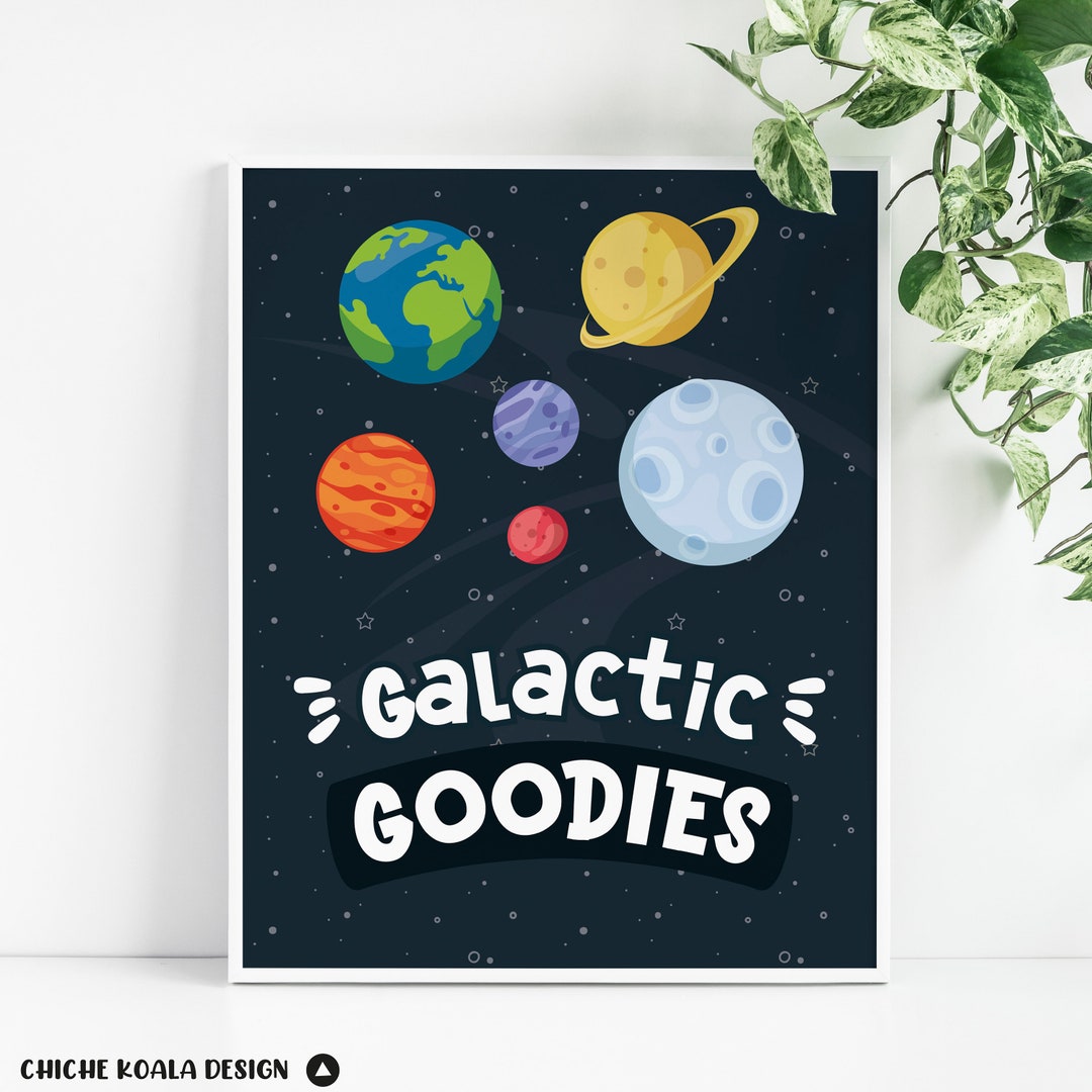 Space Planets Galactic Goodies Table Sign Ready to Print - Etsy