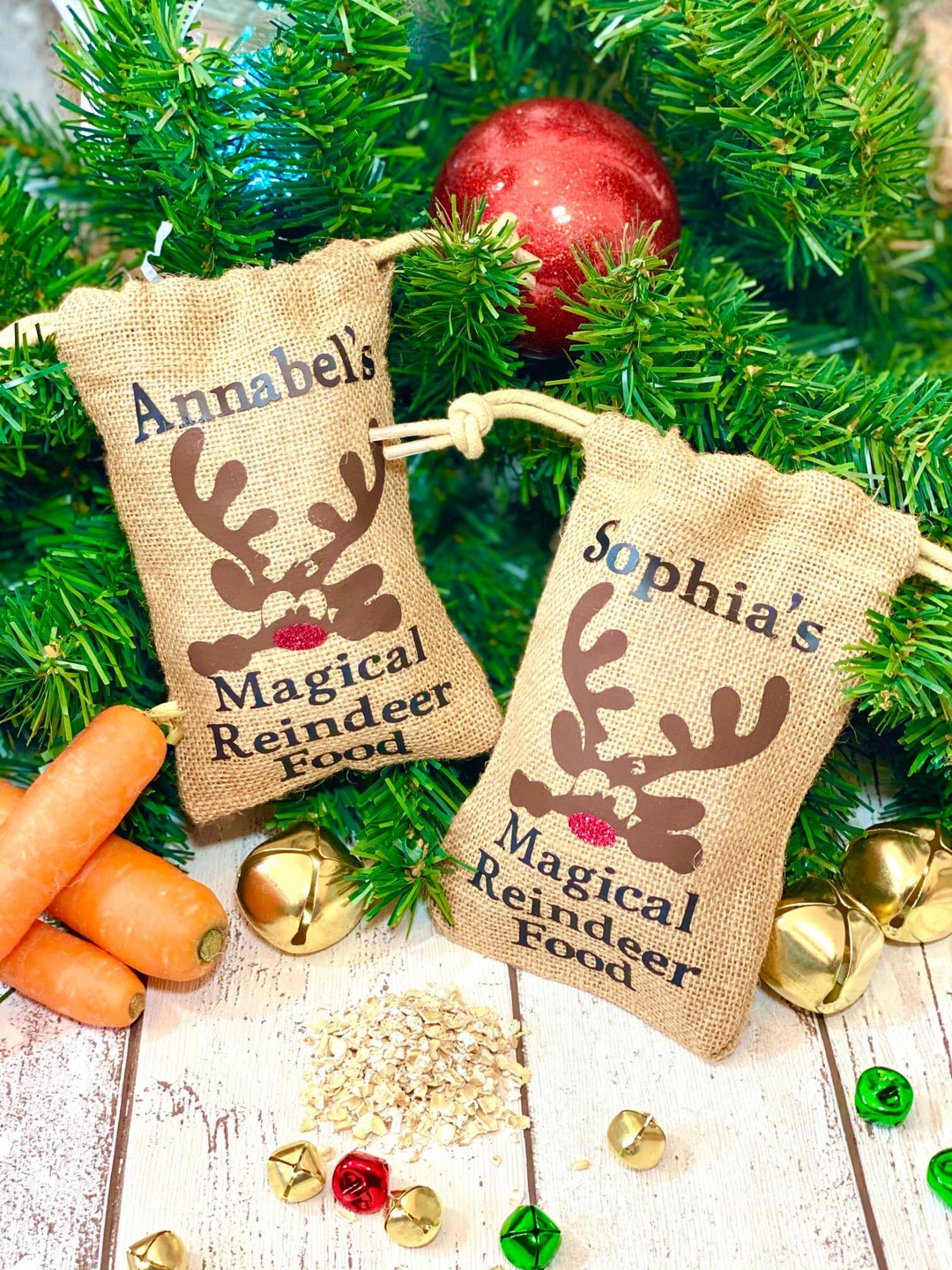 Personalised Magic Reindeer Food Bags Reusable Christmas Eve Box for ...