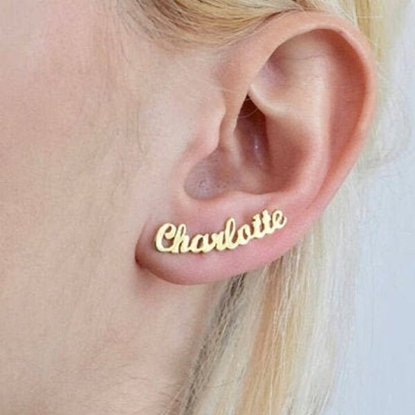 Buy Custom Name Earrings - Etsy