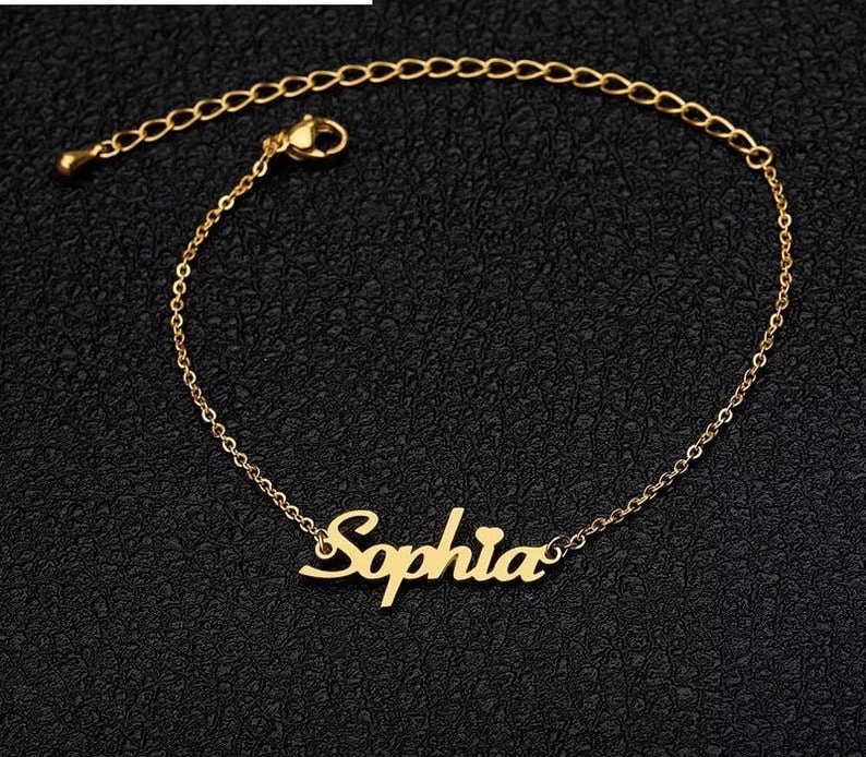 Custom Name Bracelet 24K Gold Customized Gift Minimalist - Etsy