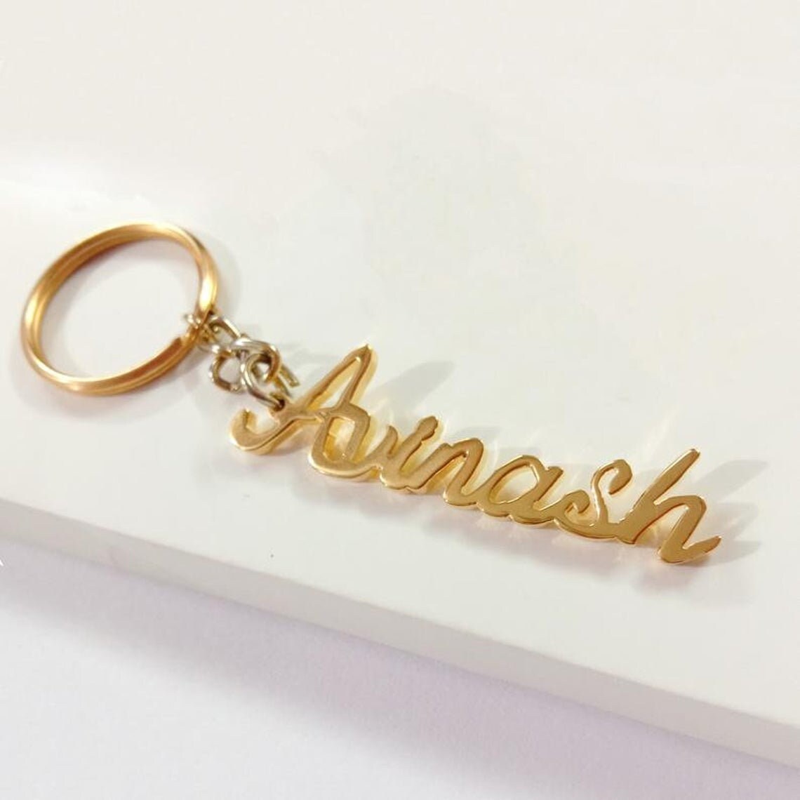 Sterling Silver Name Key Chain Name Keychain Signature | atelier-yuwa ...