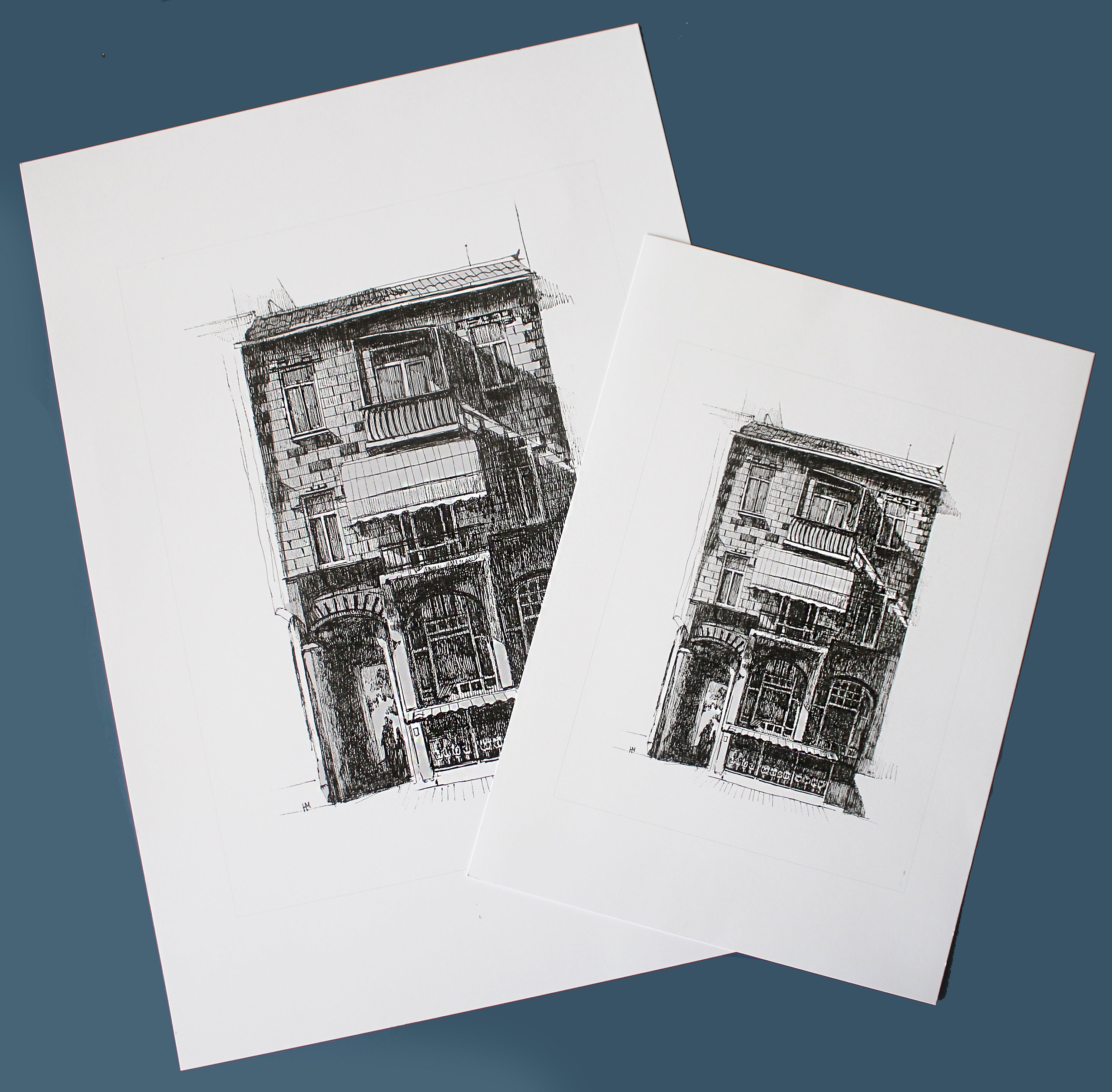 Building Print Architecture Drawing Black and White - Etsy