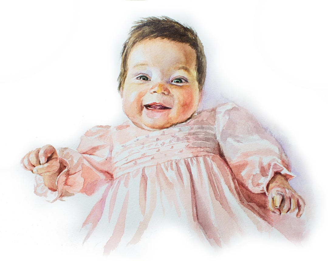 First Time Mom Gift Baby Painting From Photo - Etsy