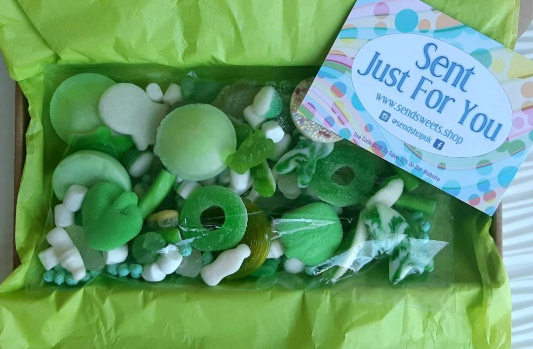 All Green Sweets Letterbox Sweetbox Pick and Mix Sweets Candy Mix Gift ...