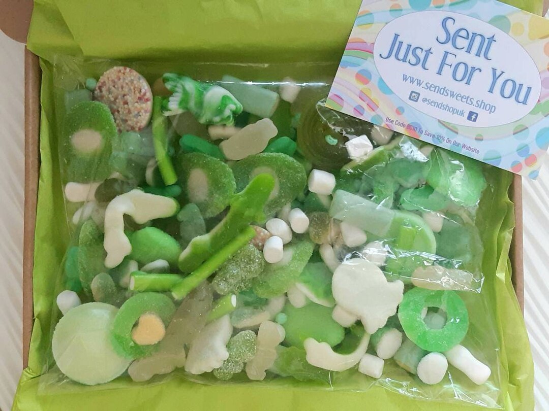 Green Pick and Mix Sweets Letterbox Sweetbox Pick and Mix Sweet Candy ...