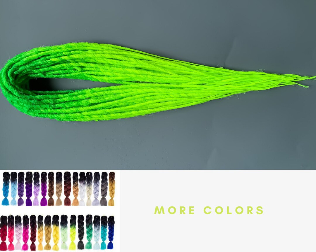 Synthetic Dreads Neon Yellow De or Se , Ombre Dreads Set Green Dreads ...