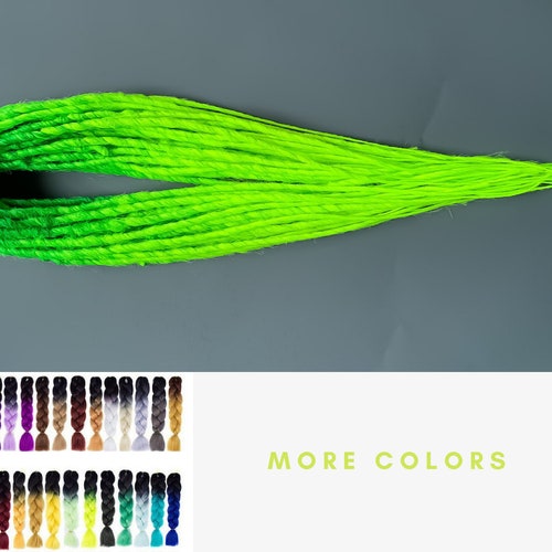 Synthetic Dreads Neon Yellow De or Se Ombre Dreads Set Green | Etsy