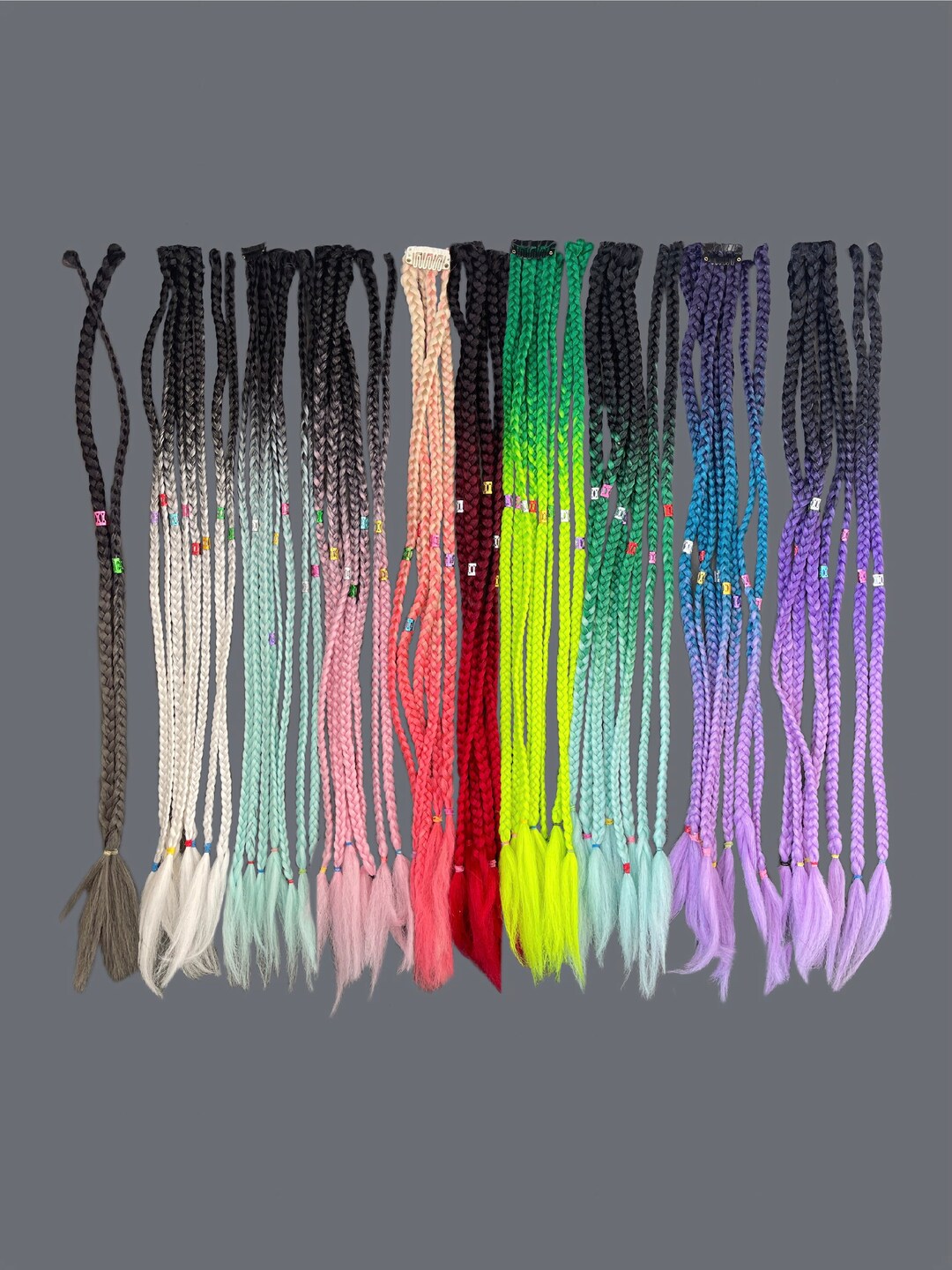 Braids Clip in Extensions Vegan Hair Synthetic Hair - Etsy