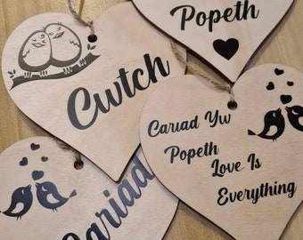 Handcrafted Wooden Sheep Sign Plaque Gift Cwtch Welsh Gift Present ...