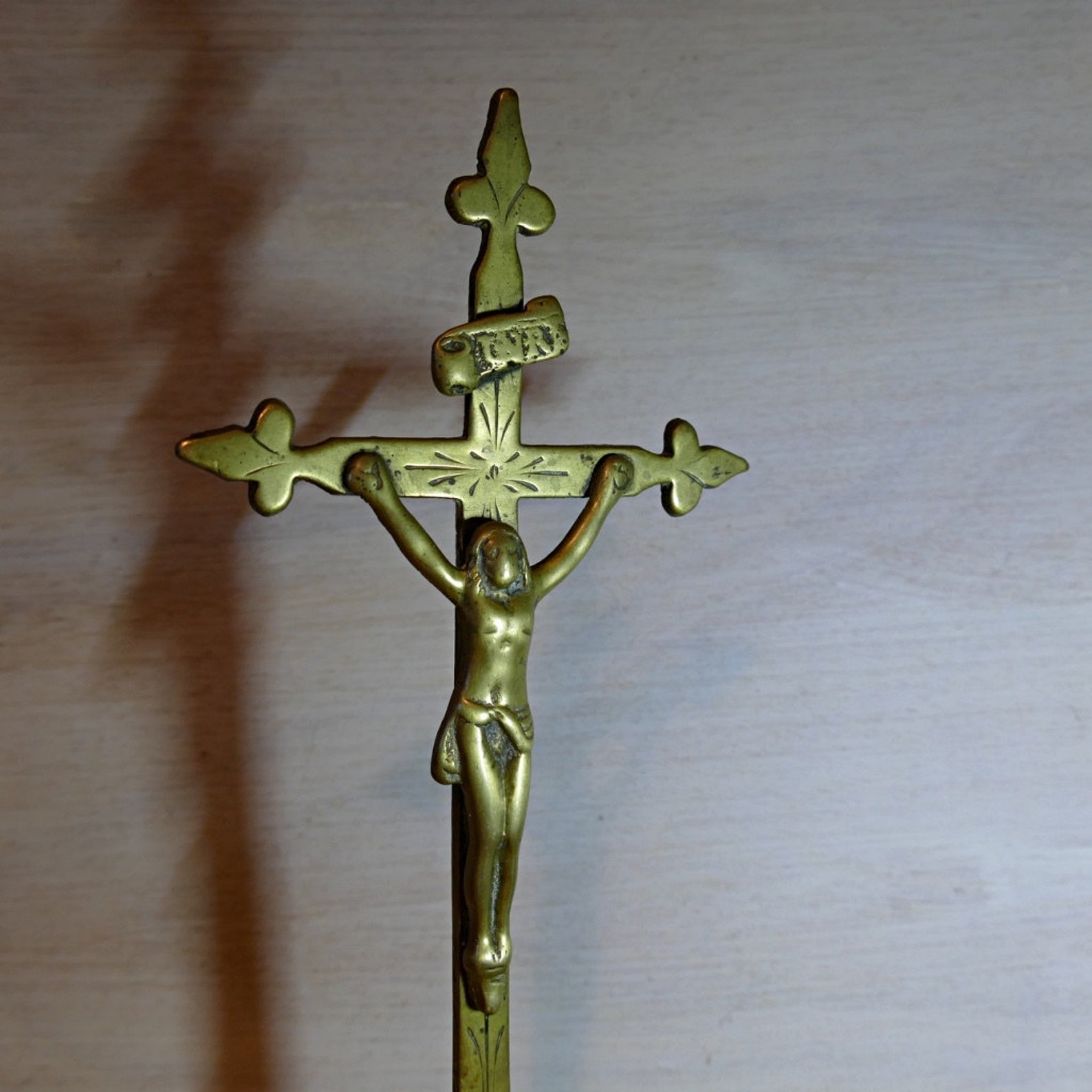 Vintage French Crucifix Small Free Standing Crucifix | Etsy