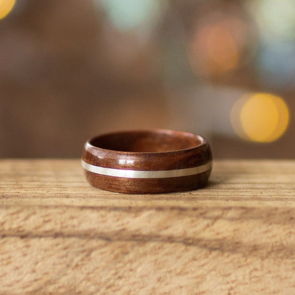 Silver Wood Ring - Etsy